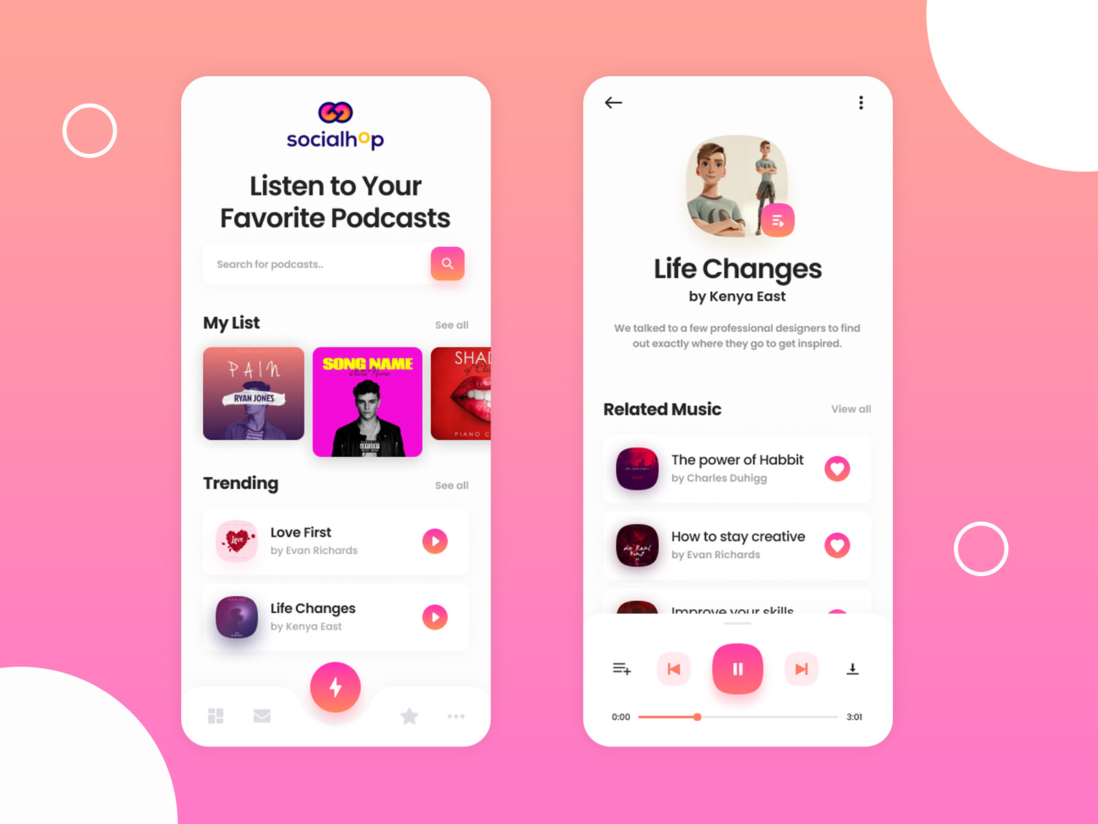 SocialHop App Design by Ravi Romkhami on Dribbble
