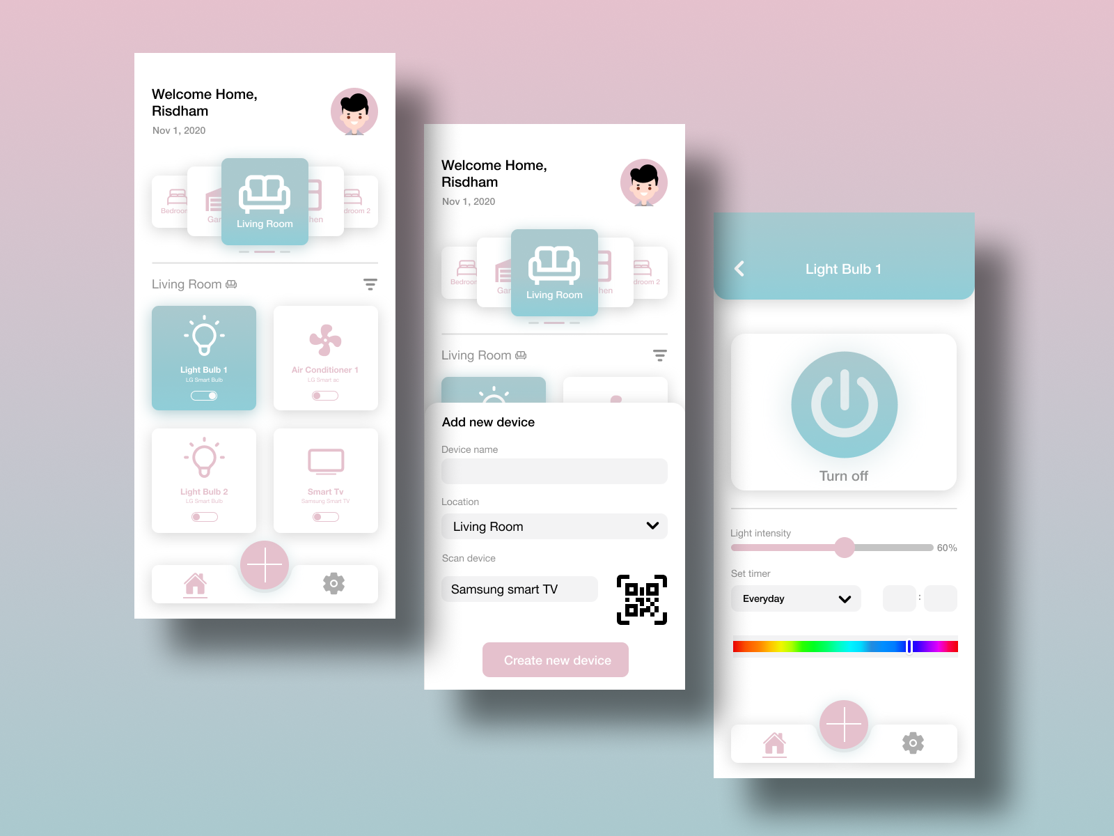 Smart Living App UI by Muhammad Risdham on Dribbble