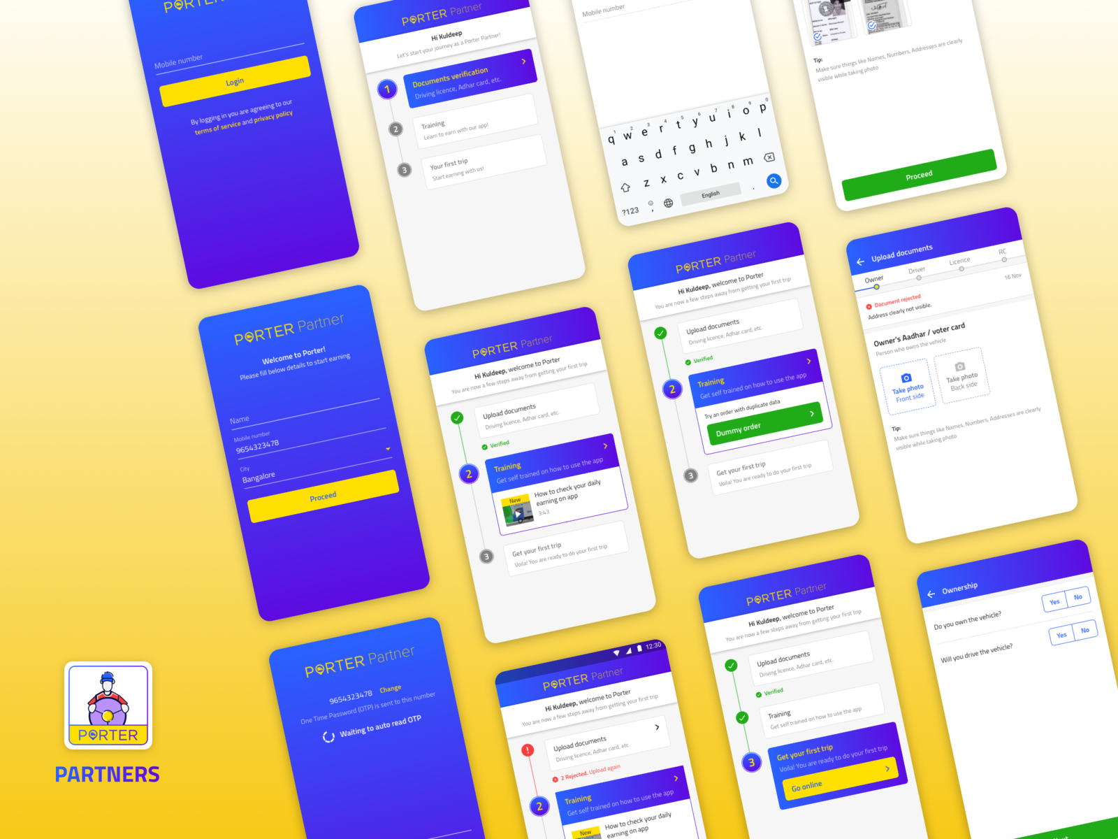 In-app Driver Onboarding by Souvik Sur on Dribbble