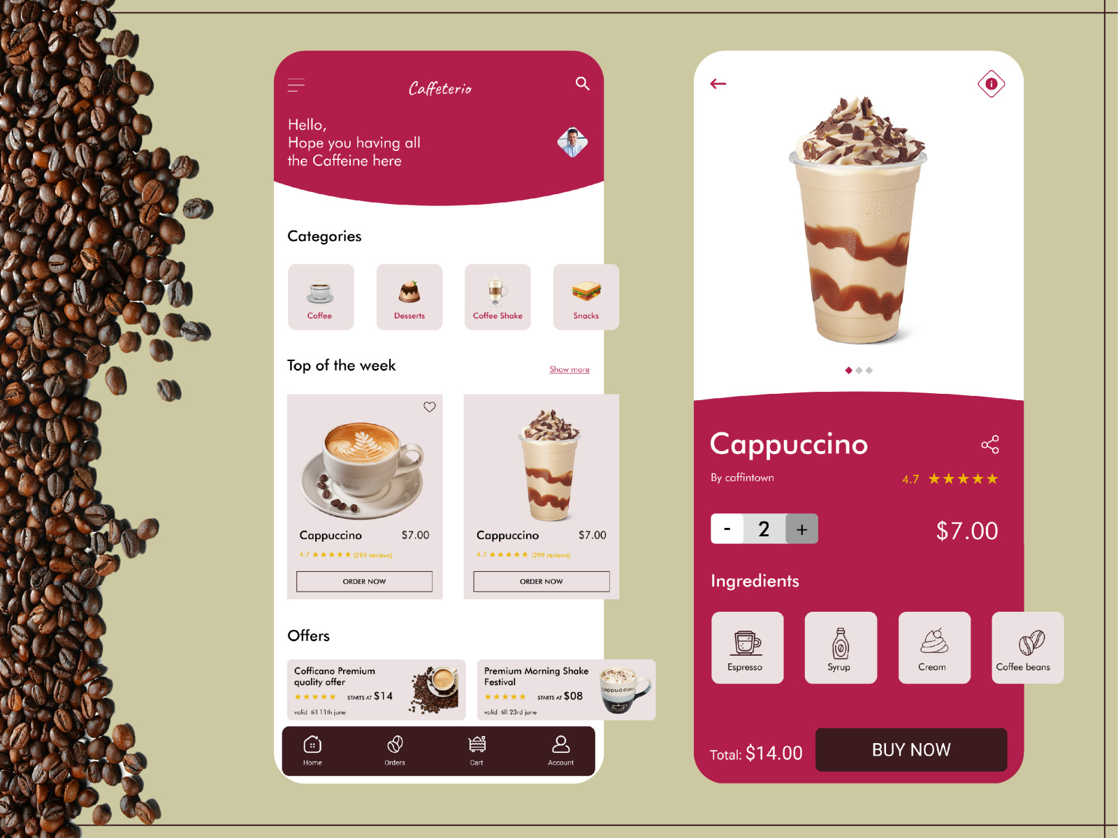 Caffeterio Coffee UI Application Design by NAITIK KATHIRIYA on Dribbble