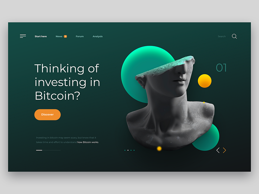 Bitcoin site concept by Fred Zachinov for Shakuro on Dribbble