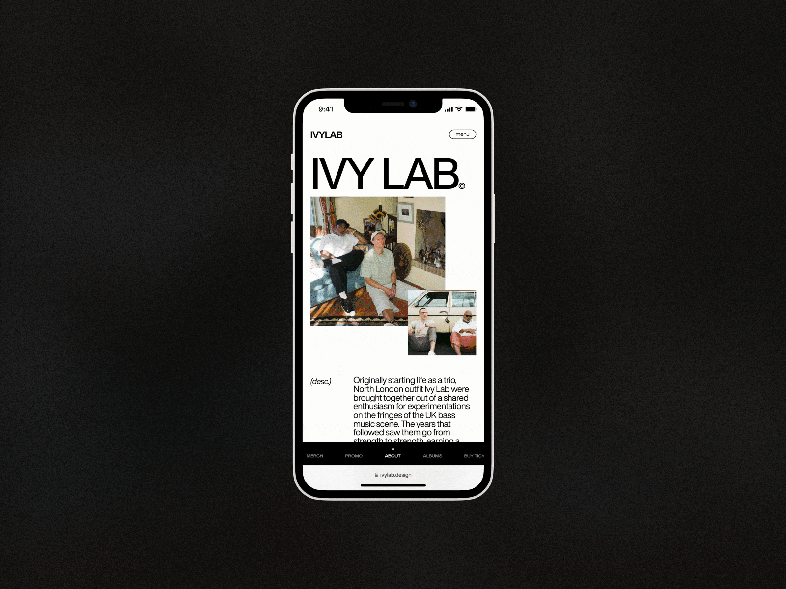 Ivy Lab — Website for a musician by Artem Peredkov on Dribbble