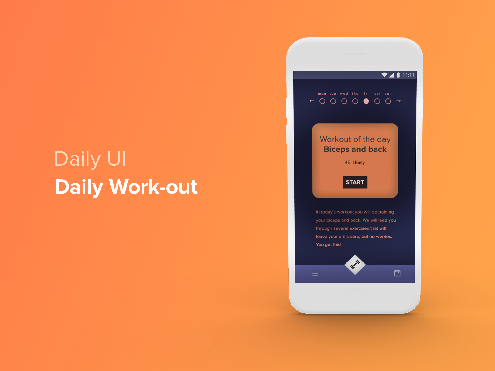 #62 Daily Ui / Workout of the day by Roberto Venditti on Dribbble