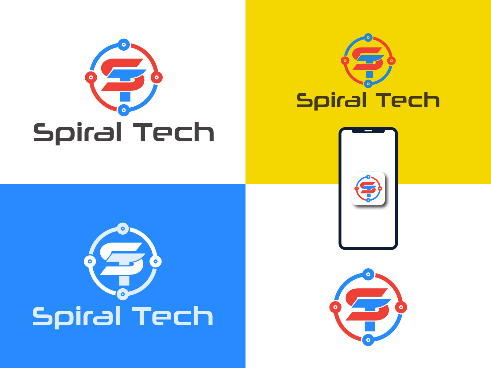 Spiral Tech/ST Letter Logo by Mohasin Alam on Dribbble