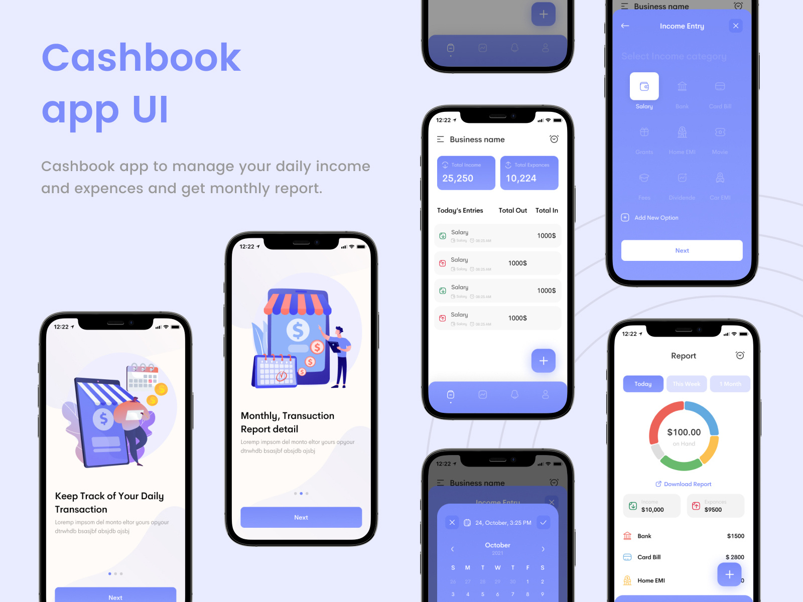 Cashbook app UI Design by Chintan Patel on Dribbble