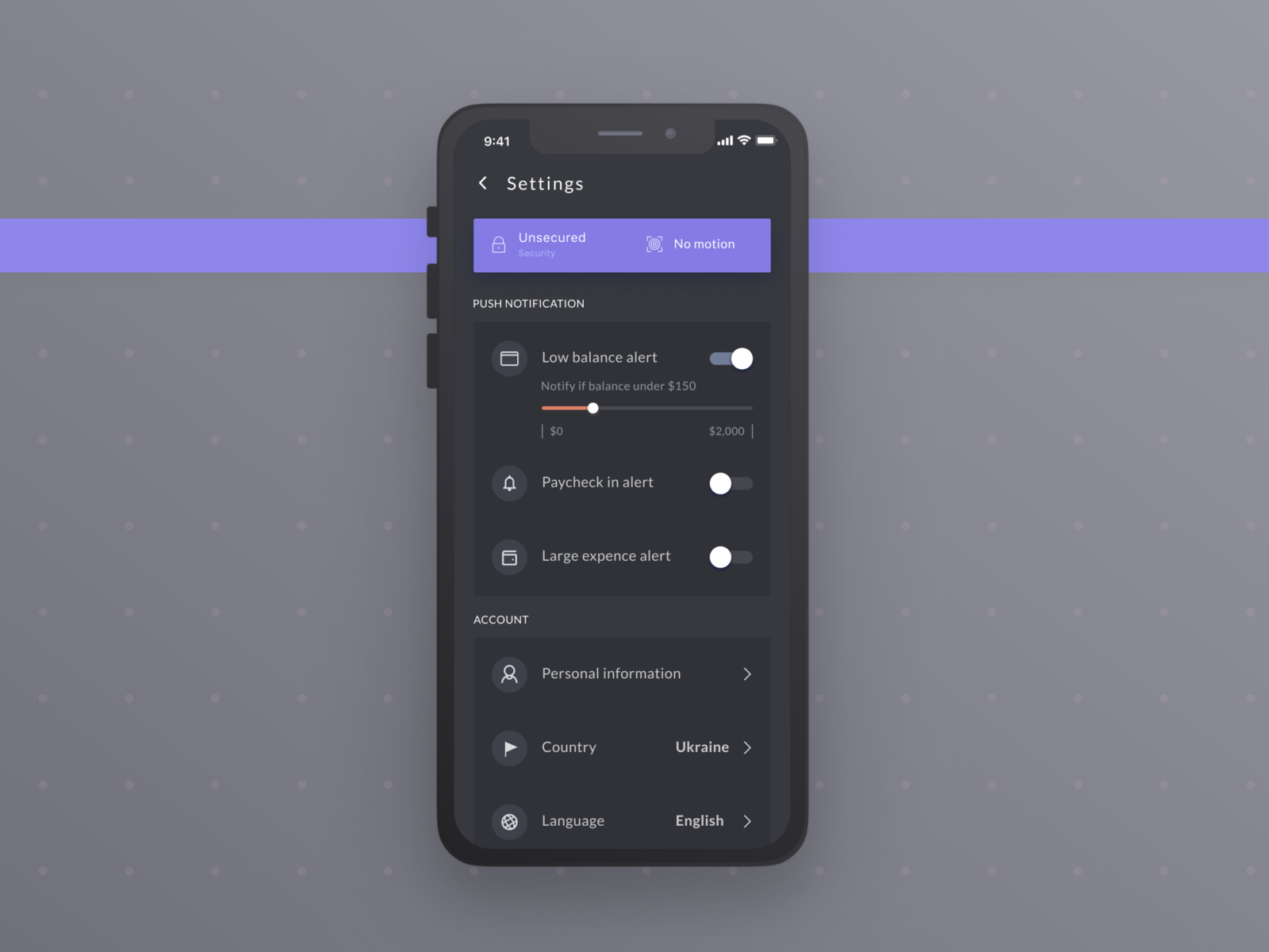 Daily Ui Challenge #007 - Settings by Yurii Liubymov on Dribbble