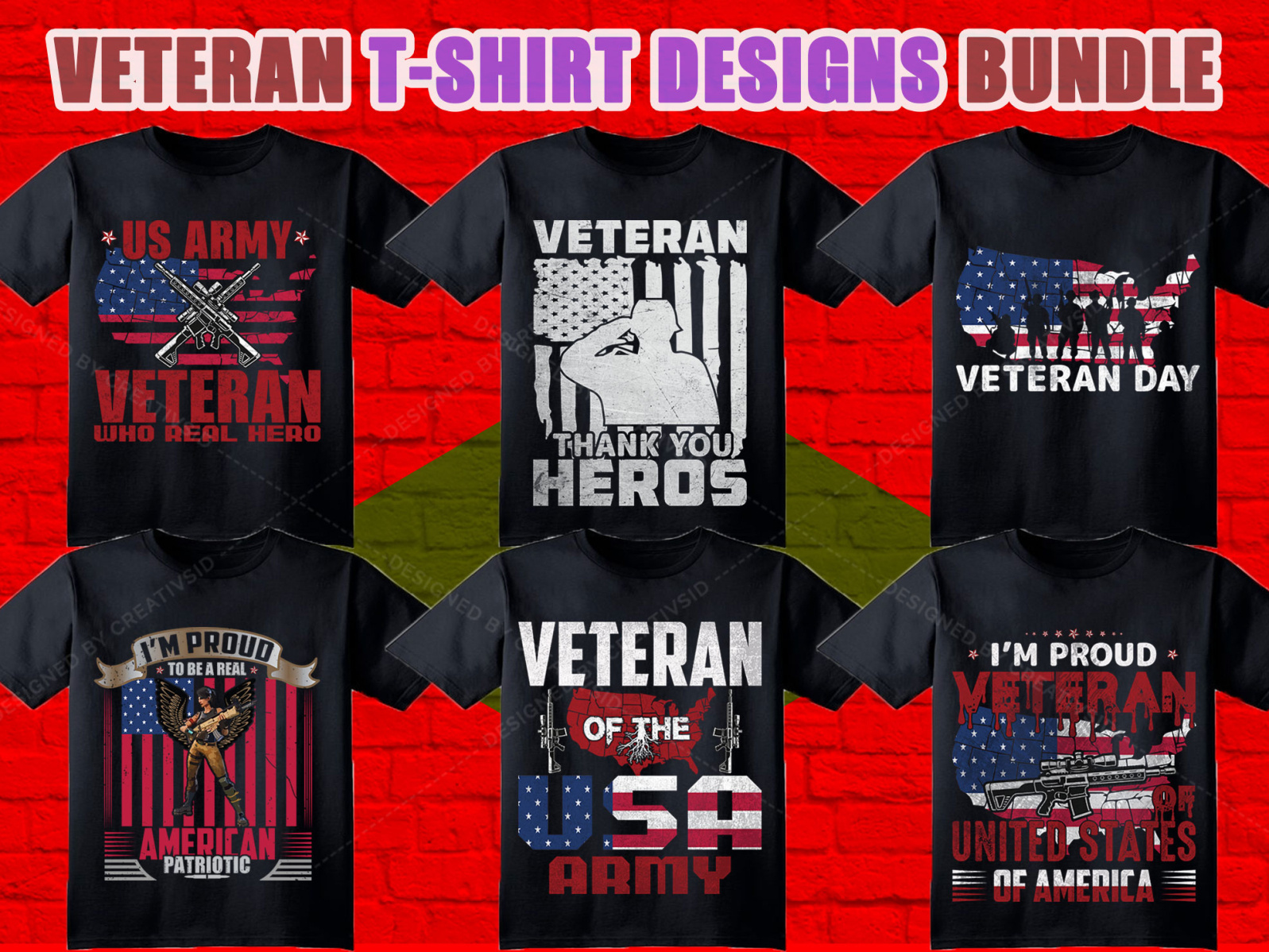 Veteran T-Shirt Design Bundle by Md Siddikur Rahman on Dribbble