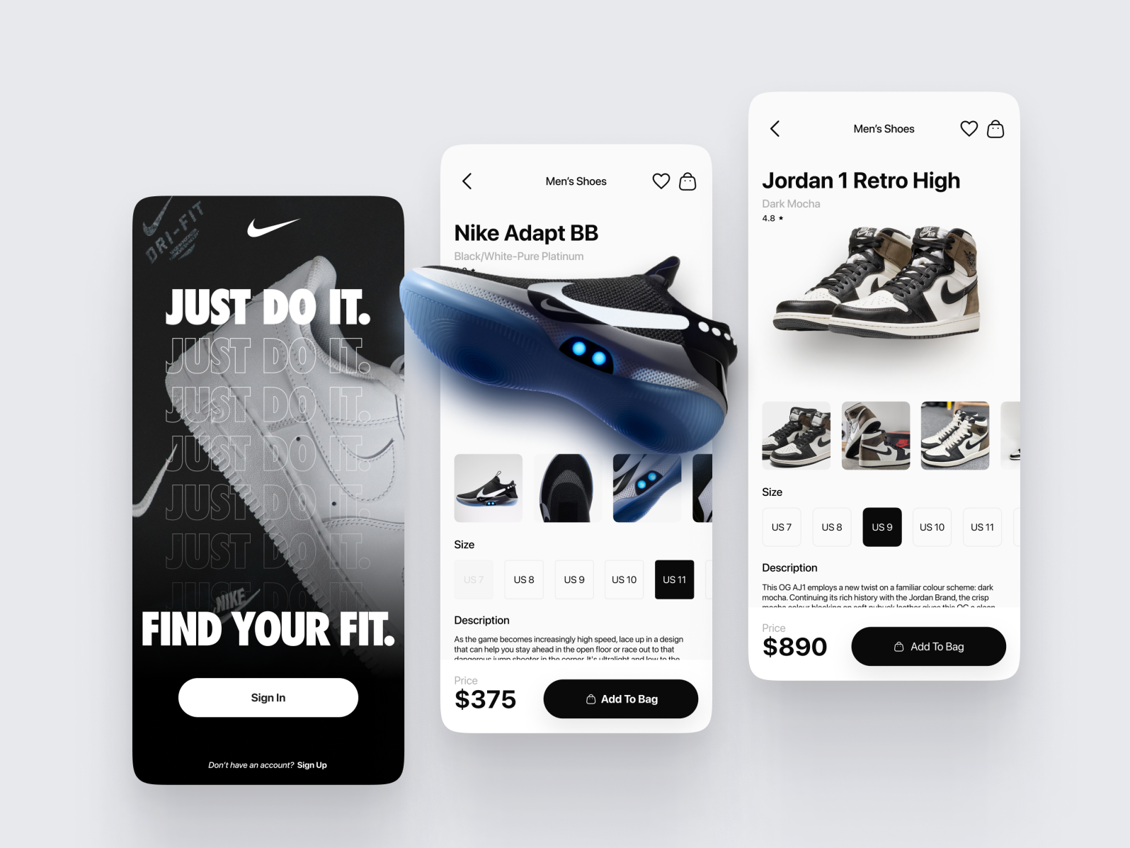 Nike Shoe Store Mobile App UI Design by Jason Branch-Allen on Dribbble