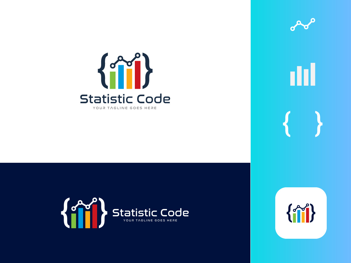Statistic Code Logo Design Template by Logo Design Zone on Dribbble