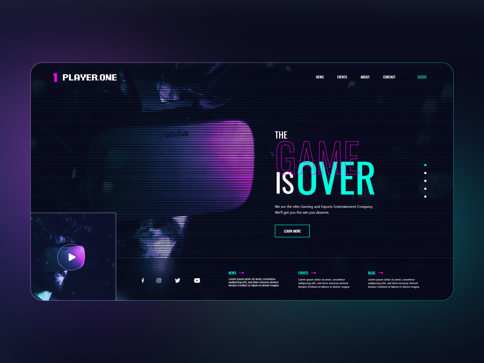 UI Exploration 6 - PlayerOne by Neil || Web Designer on Dribbble