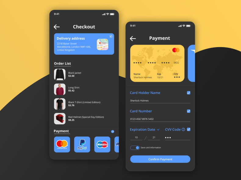 Daily UI #002 - CREDIT CARD (DARK MODE) by Lucky Satria Budiman on Dribbble