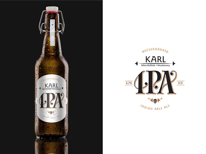 Karl IPA beer label white version by Müller Peti on Dribbble