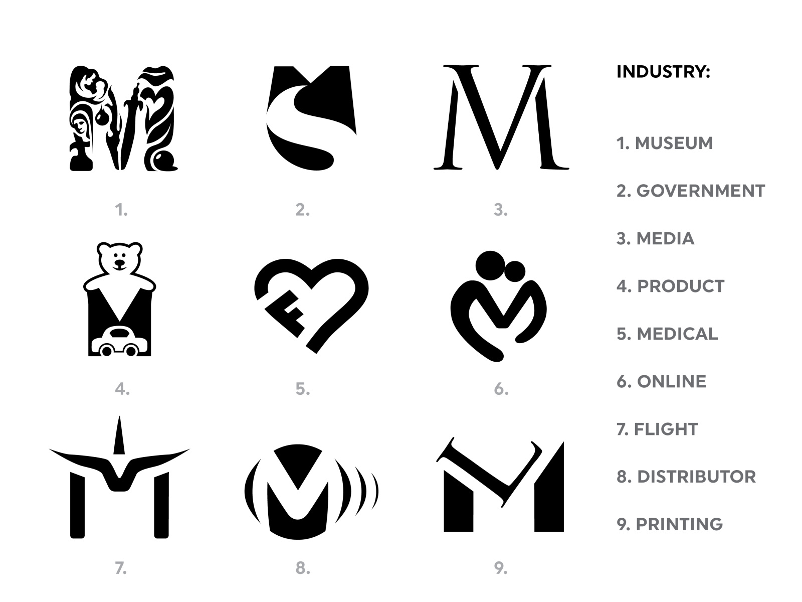 (M) monograms of companies... by VASVÁRI DESIGN / Peter Vasvari on Dribbble