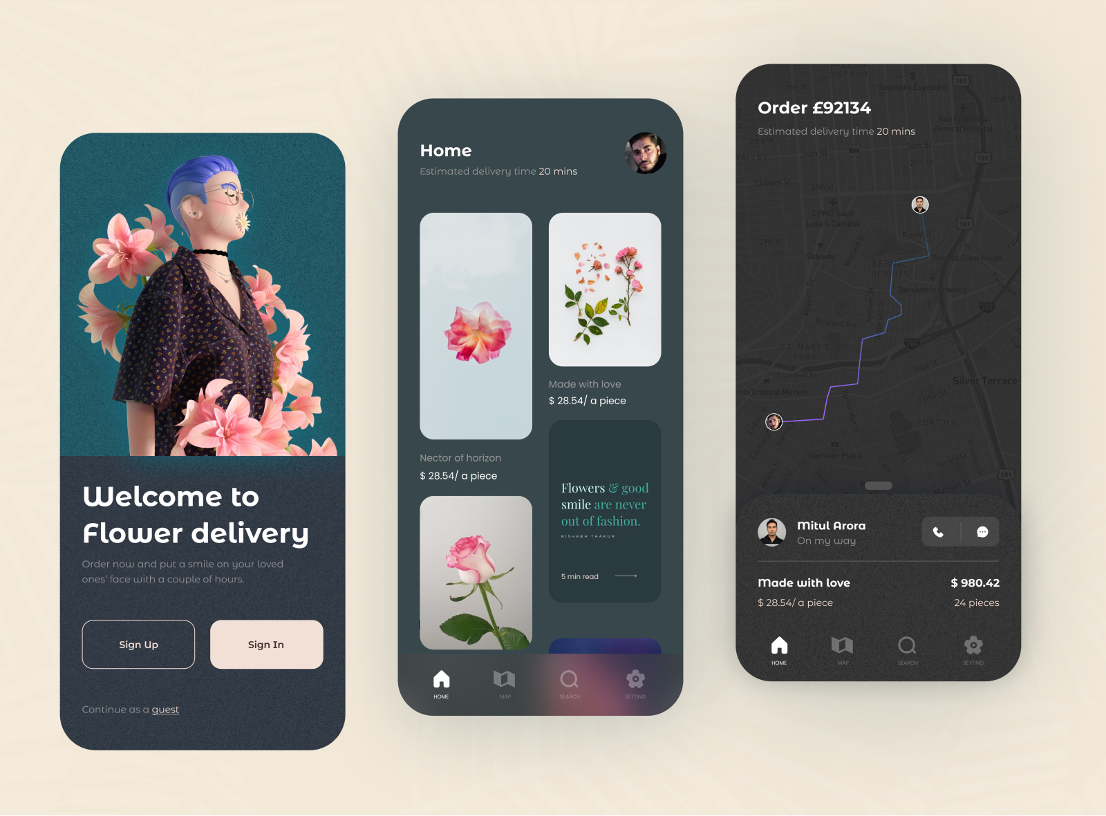 Bloom - Flower Delivery App by Rishabh Thakur on Dribbble