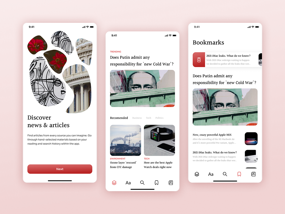 News App Ui Designs Themes Templates And Downloadable Graphic