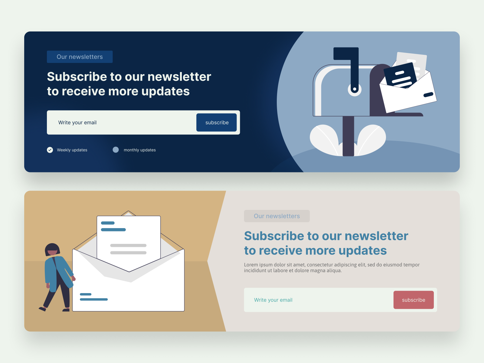 Newsletter Section Design by Eslender Macias on Dribbble