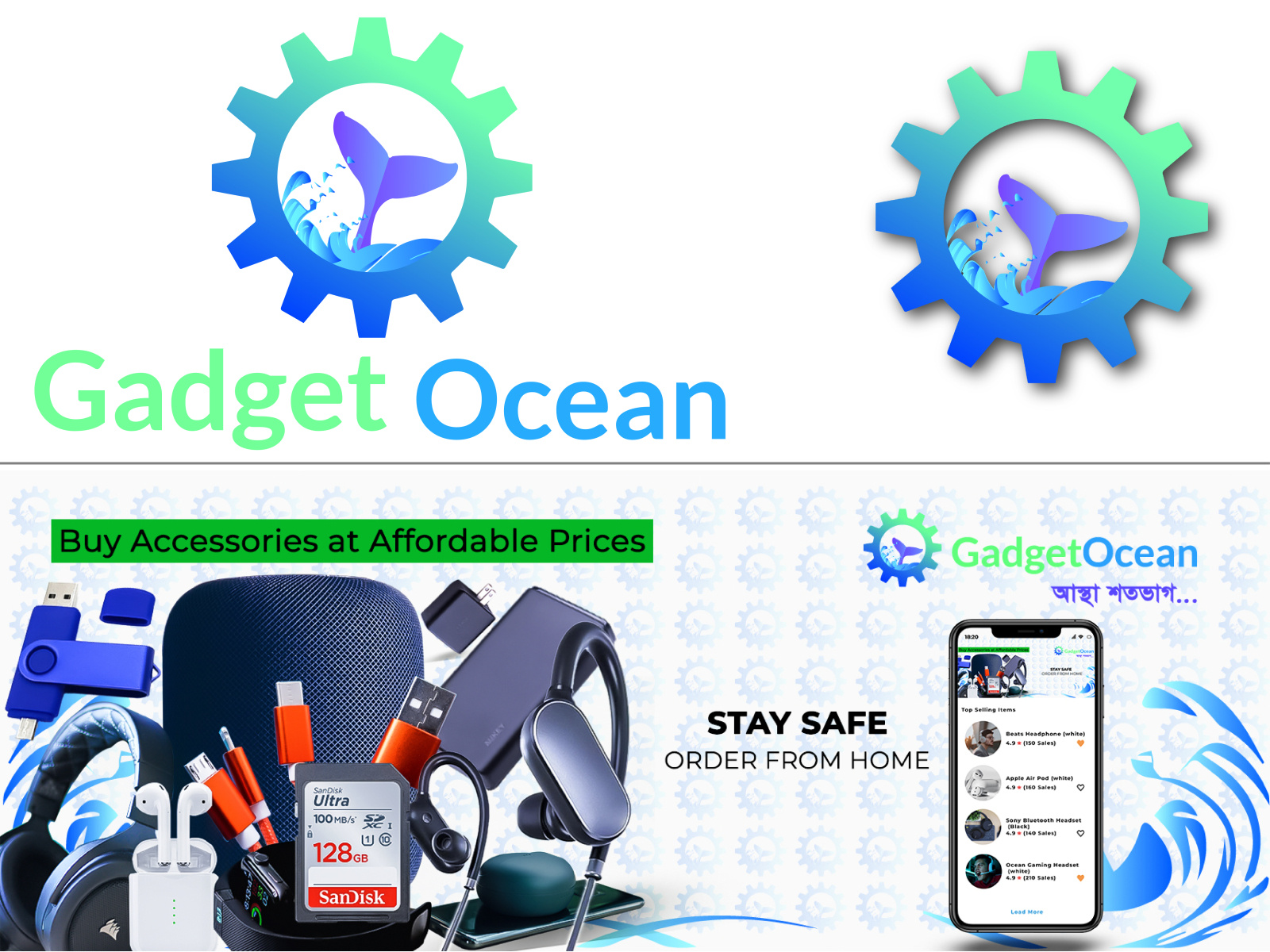 Gadget Ocean Tech Logo and Facebook Cover Design 4 online store by ...