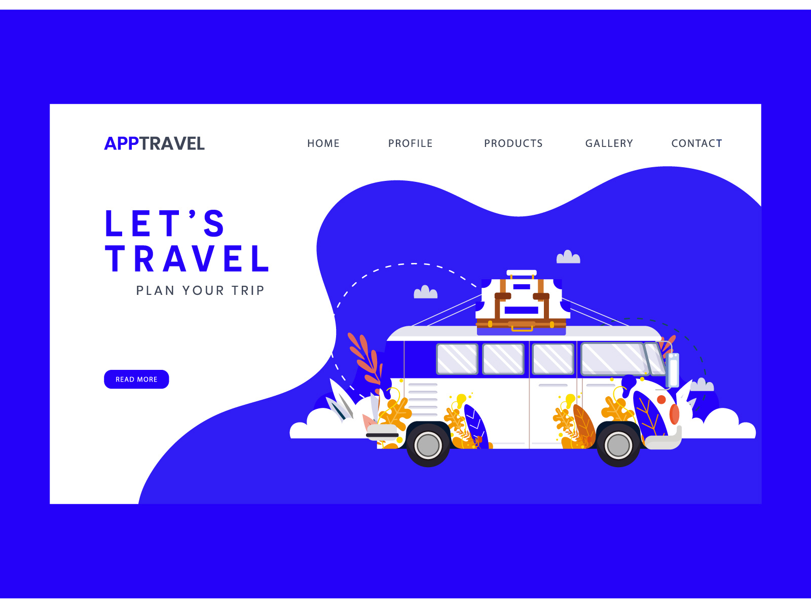 AppTravel, Travel Agency Header Concept, Landing Page Design by Omor ...