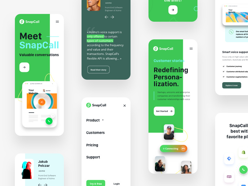 Snapcall Responsive by Barthelemy Chalvet for Bruno. on Dribbble