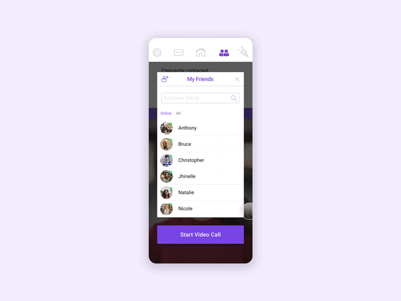 Houseparty redesign - video call interaction by Hailee on Dribbble