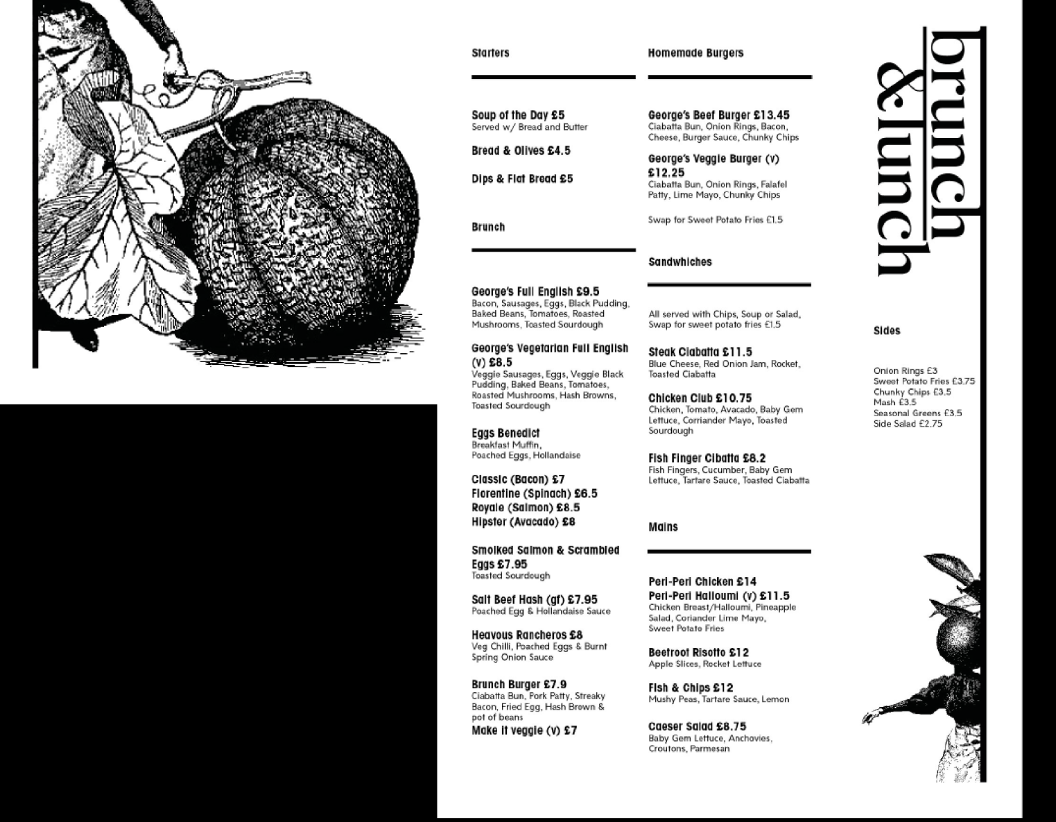 The George Charles - Food menu by Sam Williamson on Dribbble