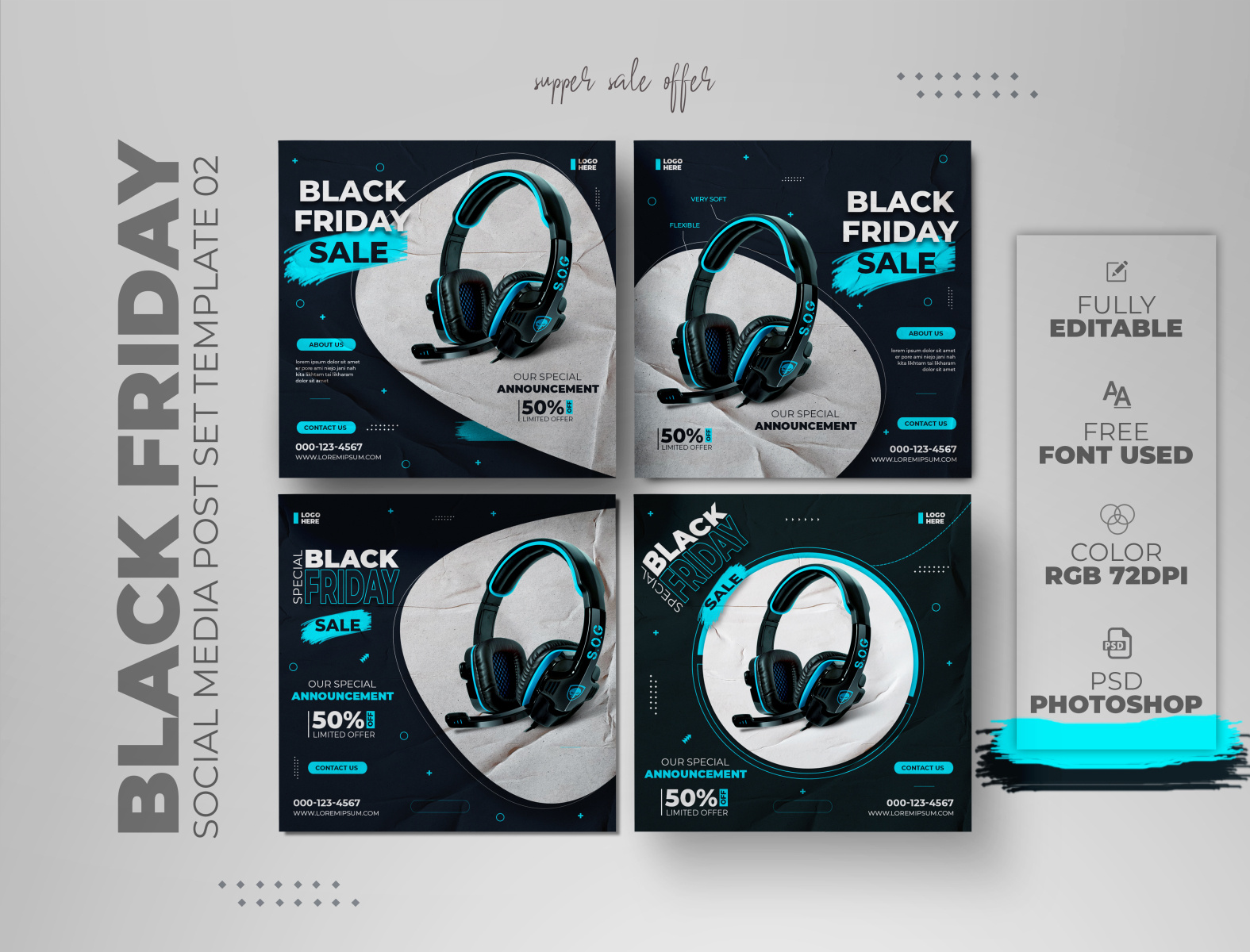 Black Friday Sale Social Media Or Instagram Post Set Template 02 by ...