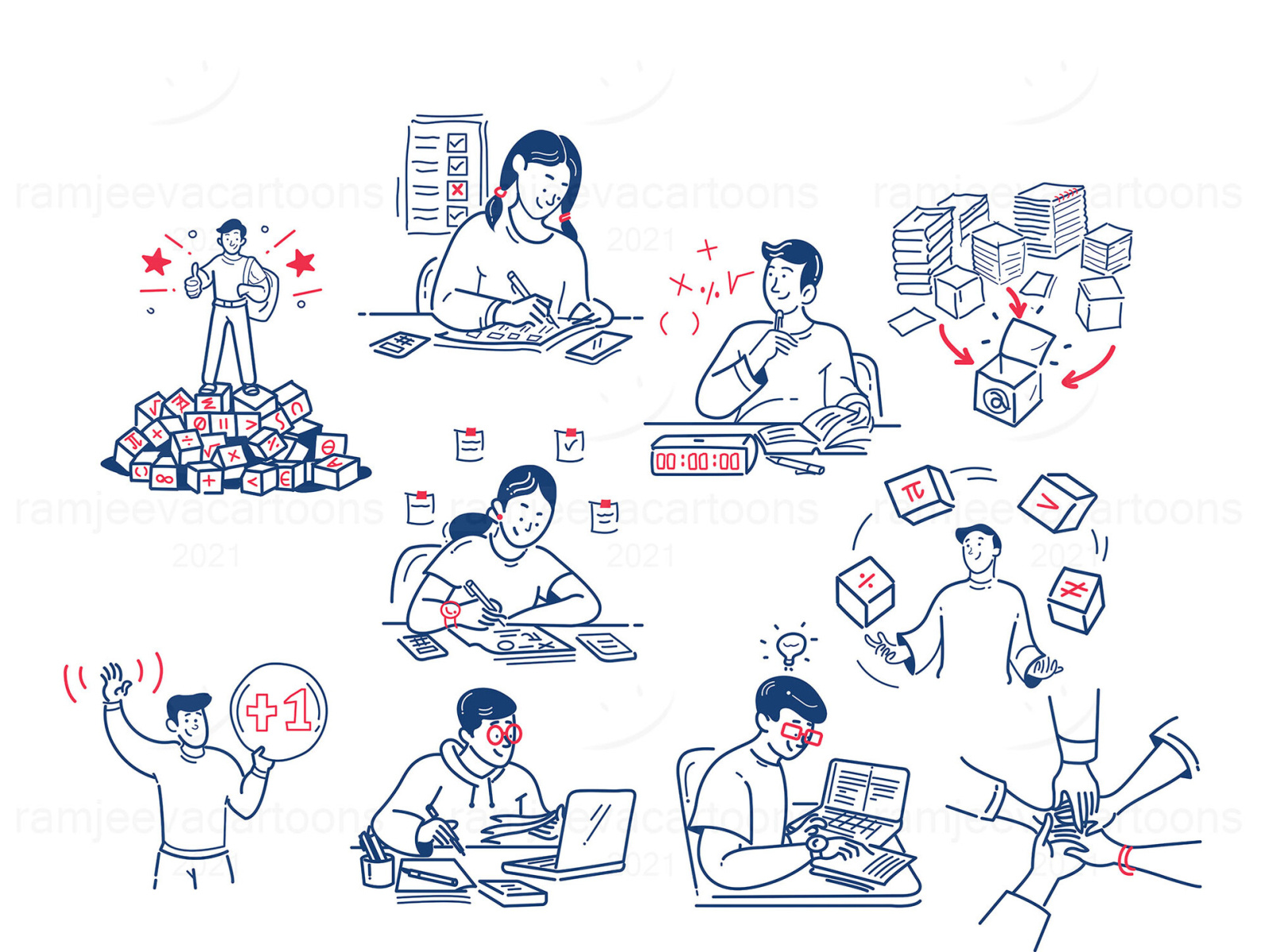 modern flat illustration by ramjeeva cartoons on Dribbble