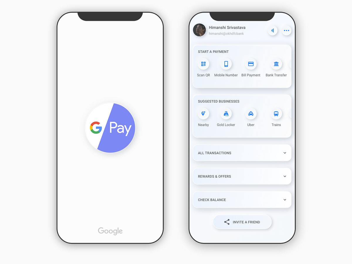 Google Pay redesign concept by Namrata Singh on Dribbble