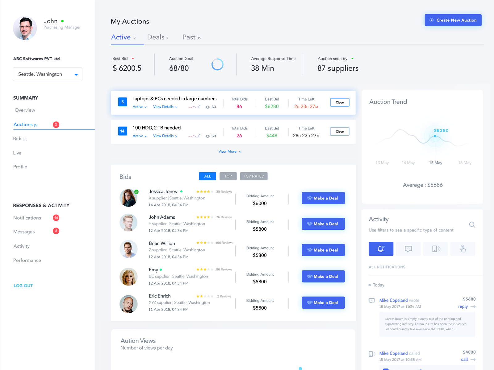 Auction by subin on Dribbble