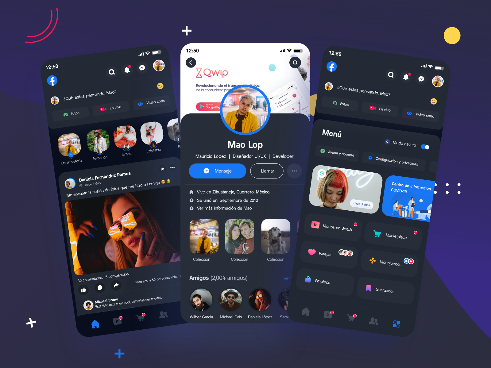 Facebook Redesign Dark Mode by Mao Lop on Dribbble