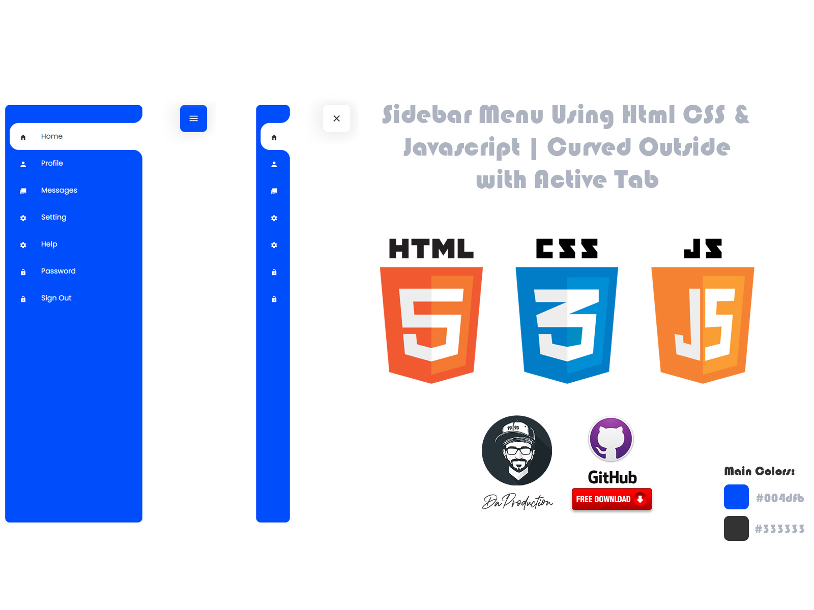 Sidebar Menu Curved Outside by D.A Production on Dribbble