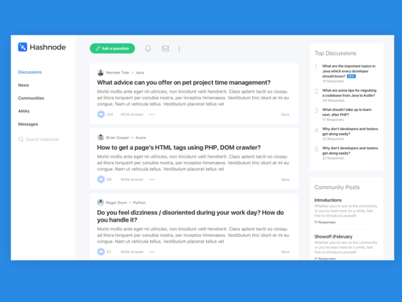 Hashnode Next By Arun On Dribbble