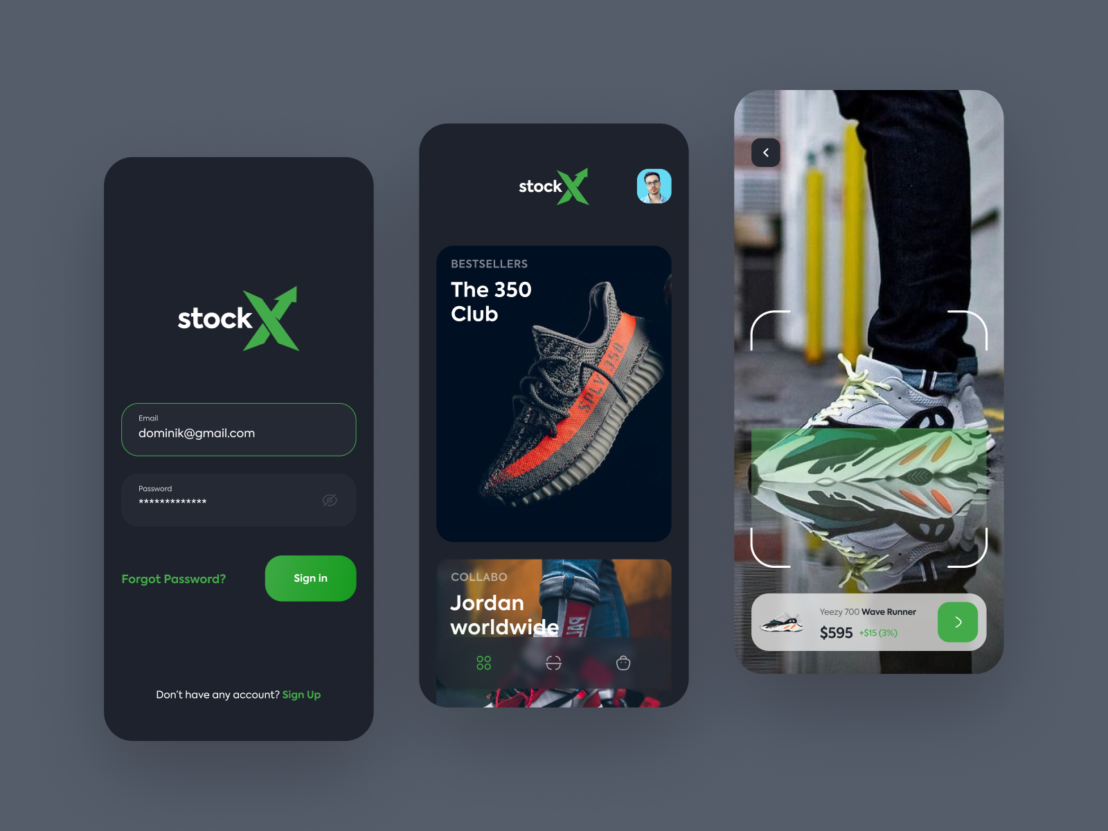 stockX concept app with AR scan by Dominik Tyka on Dribbble