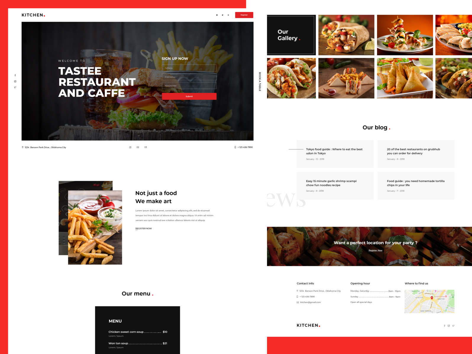 Restaurant website design by Ashhad Khan on Dribbble