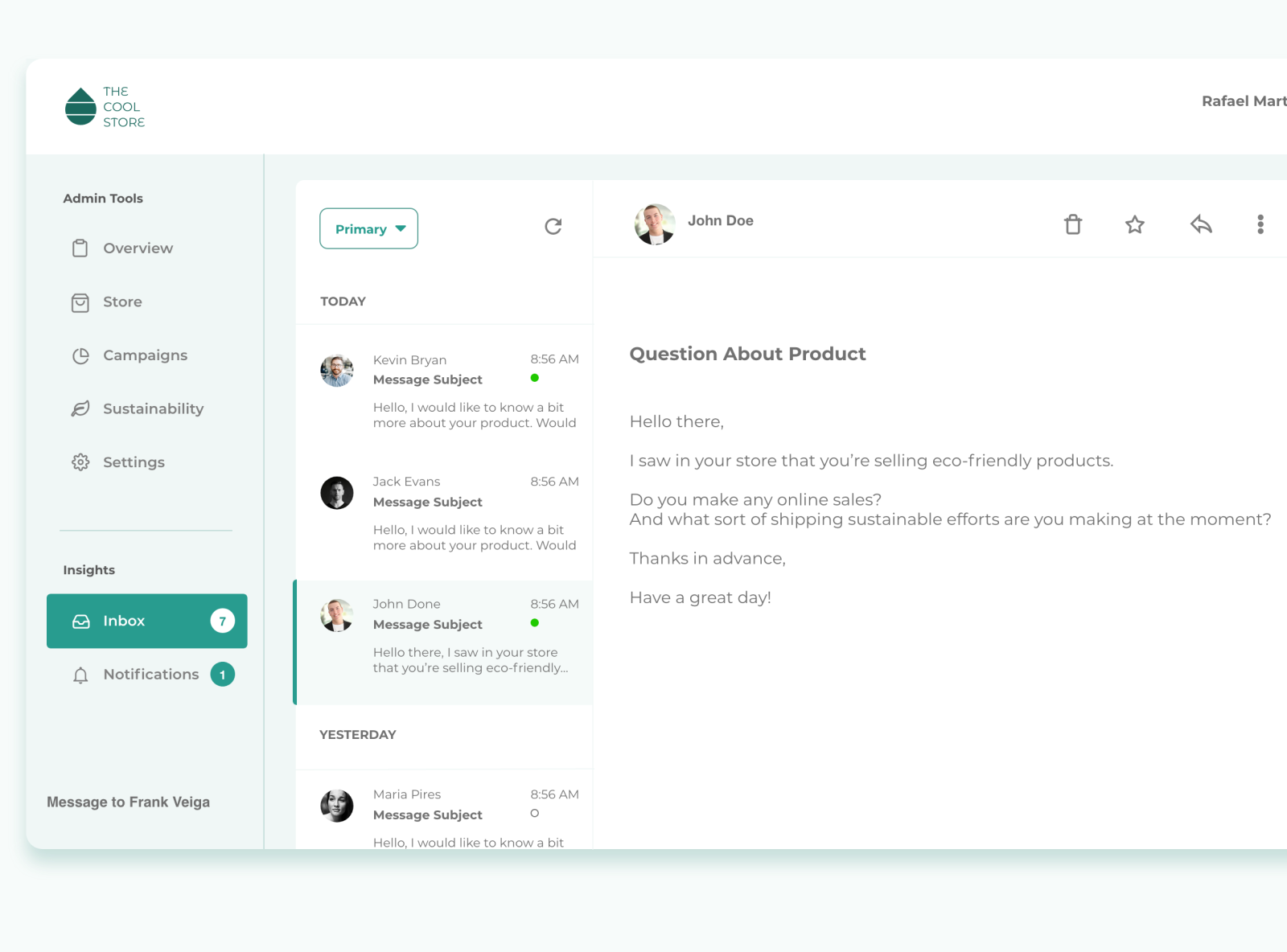 Mailbox Daily UI 17 by Rafael Martins on Dribbble