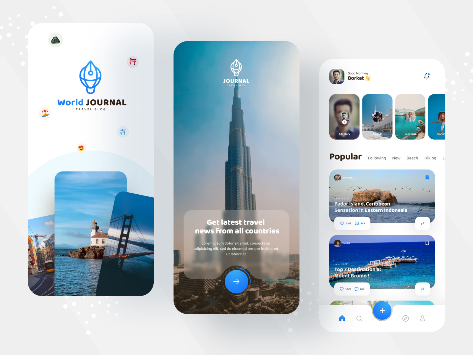 Travel Blog App Ui Design by Borkat ulla for SylGraph on Dribbble