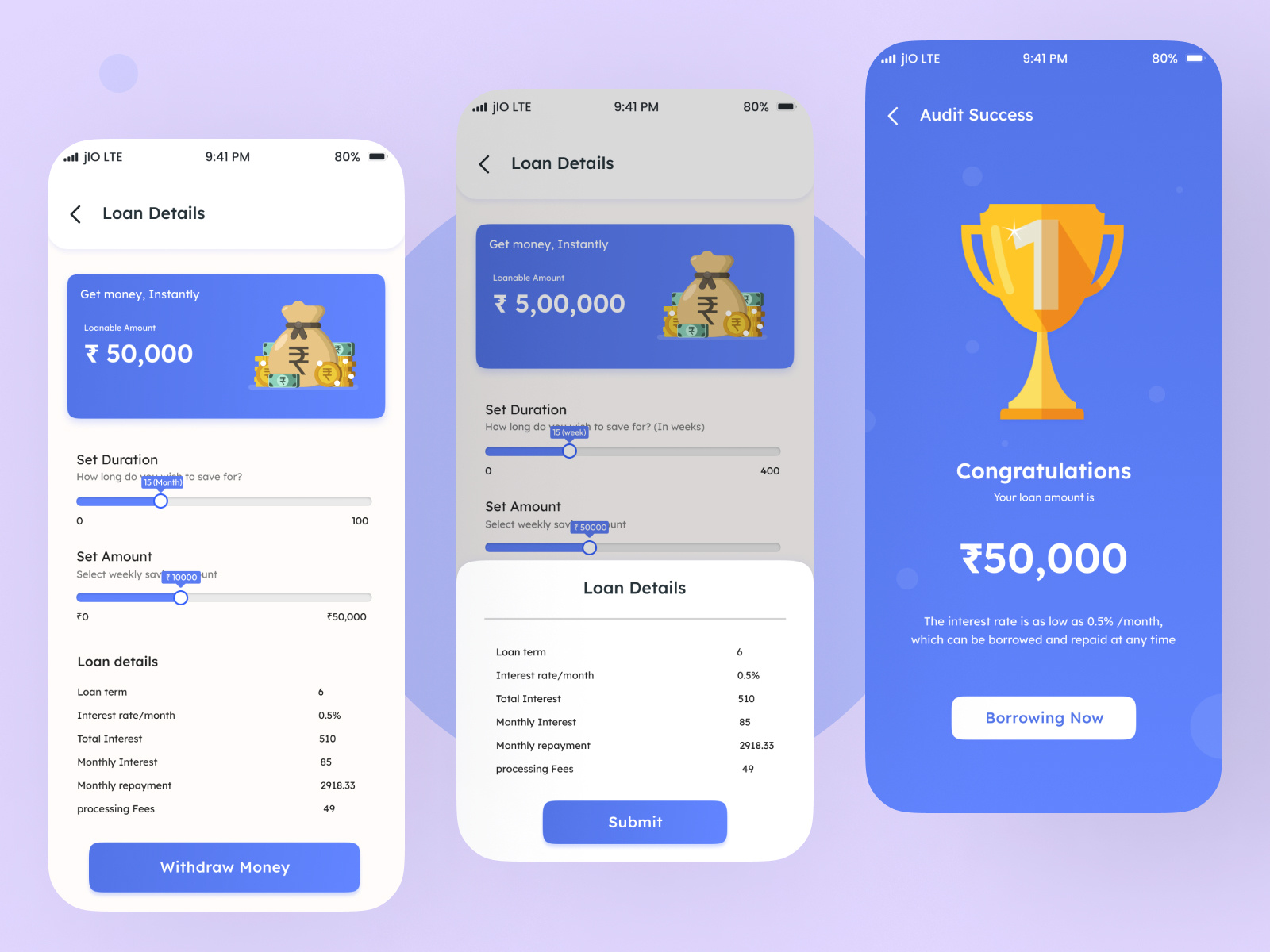loan app ui by Kemil Ramani on Dribbble