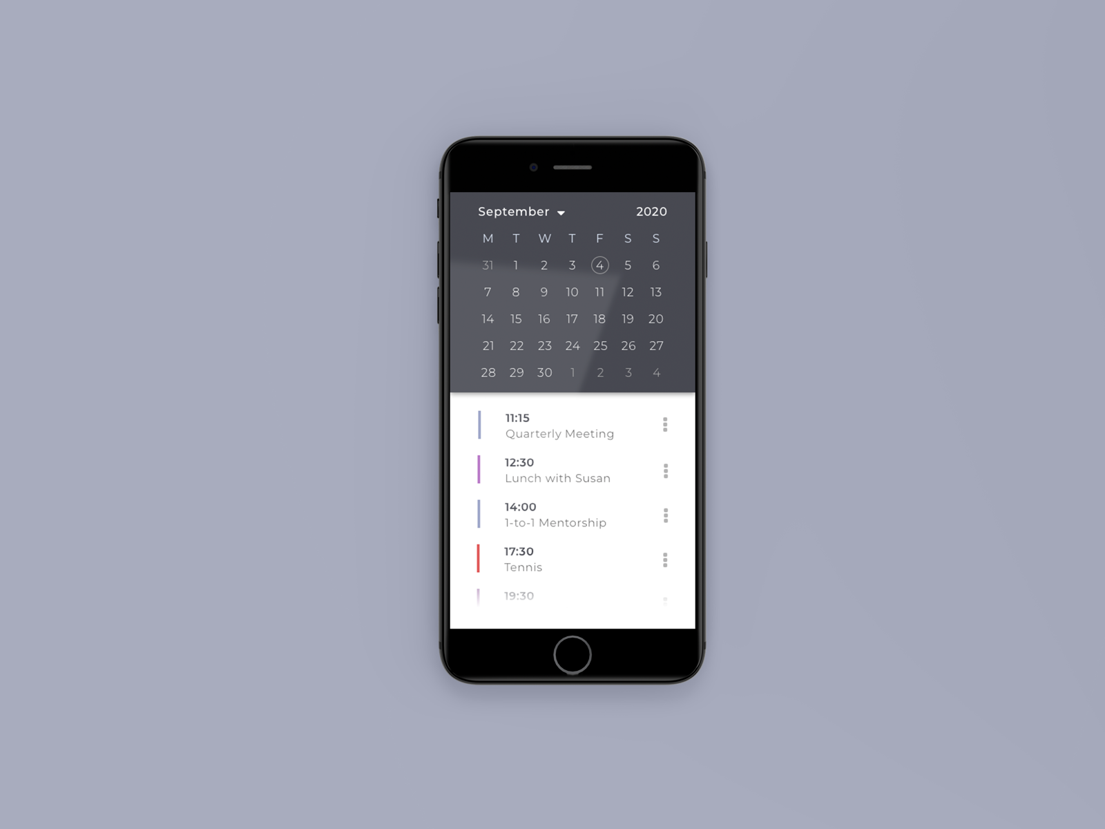 #DailyUI Day 38 - Calendar by Jonathan on Dribbble