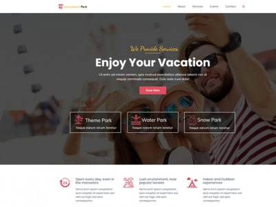 Amusement Park WordPress Theme by Template Bundle on Dribbble