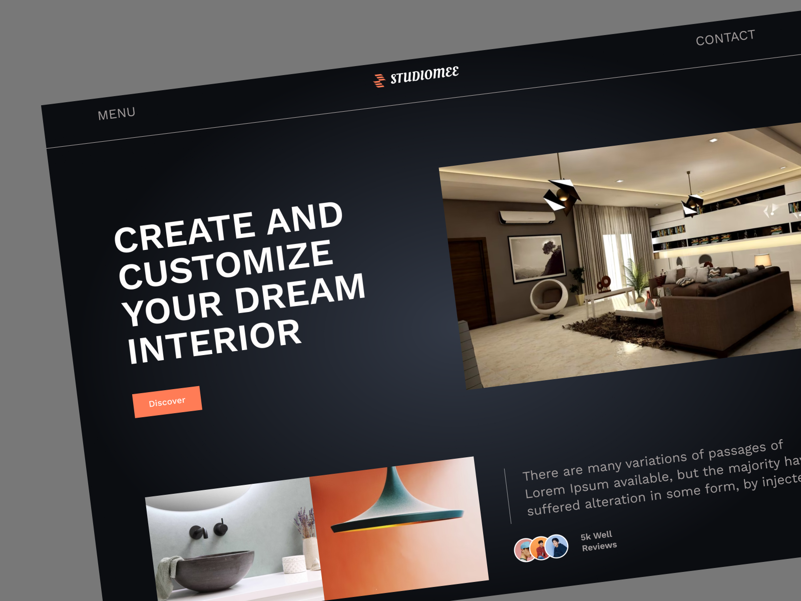 Interior design website Header by Nishad on Dribbble