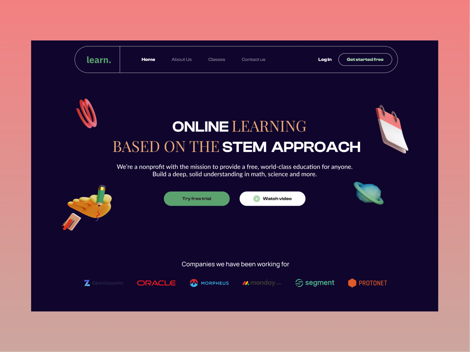 E learning websites Header design by Nishad on Dribbble