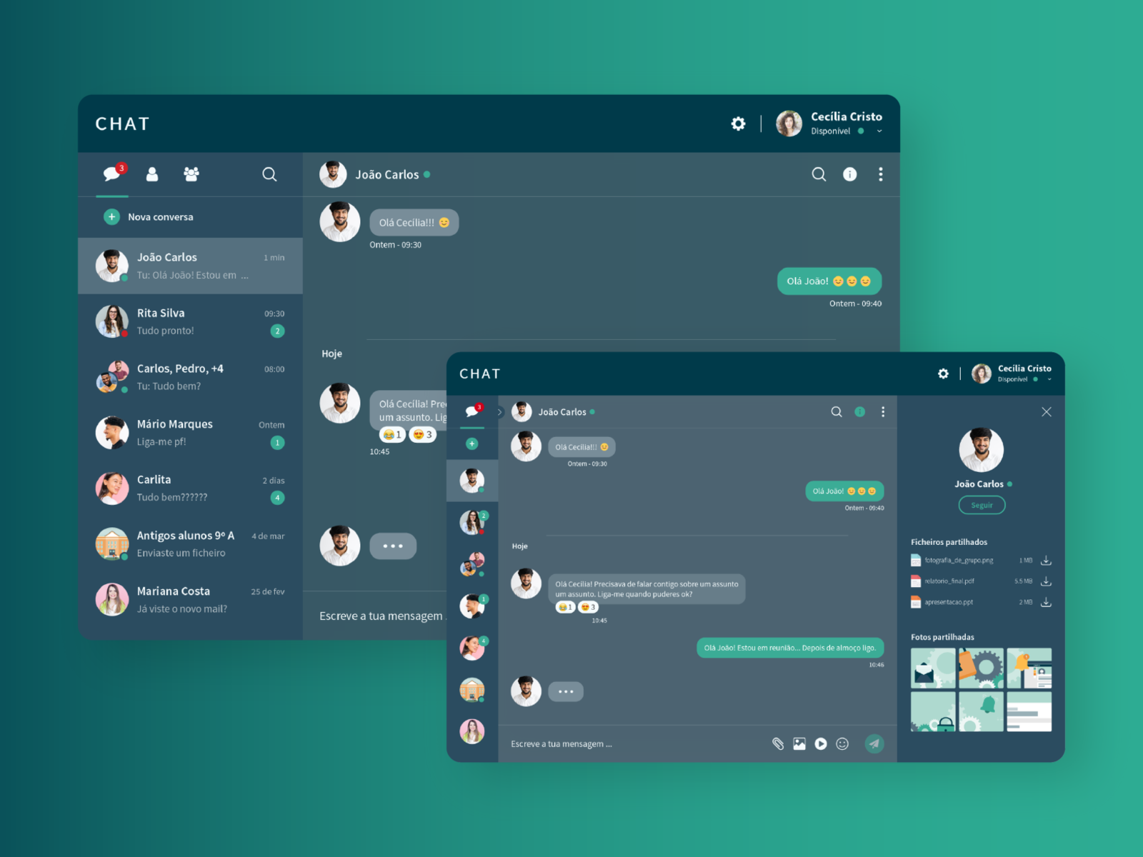 Chat UI Design - Desktop by Cátia Amador on Dribbble