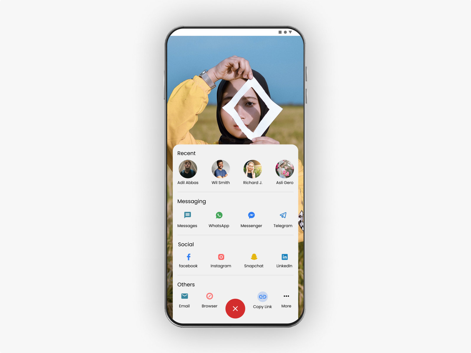 Social Share UI by Ahmad Nawaz Ali on Dribbble