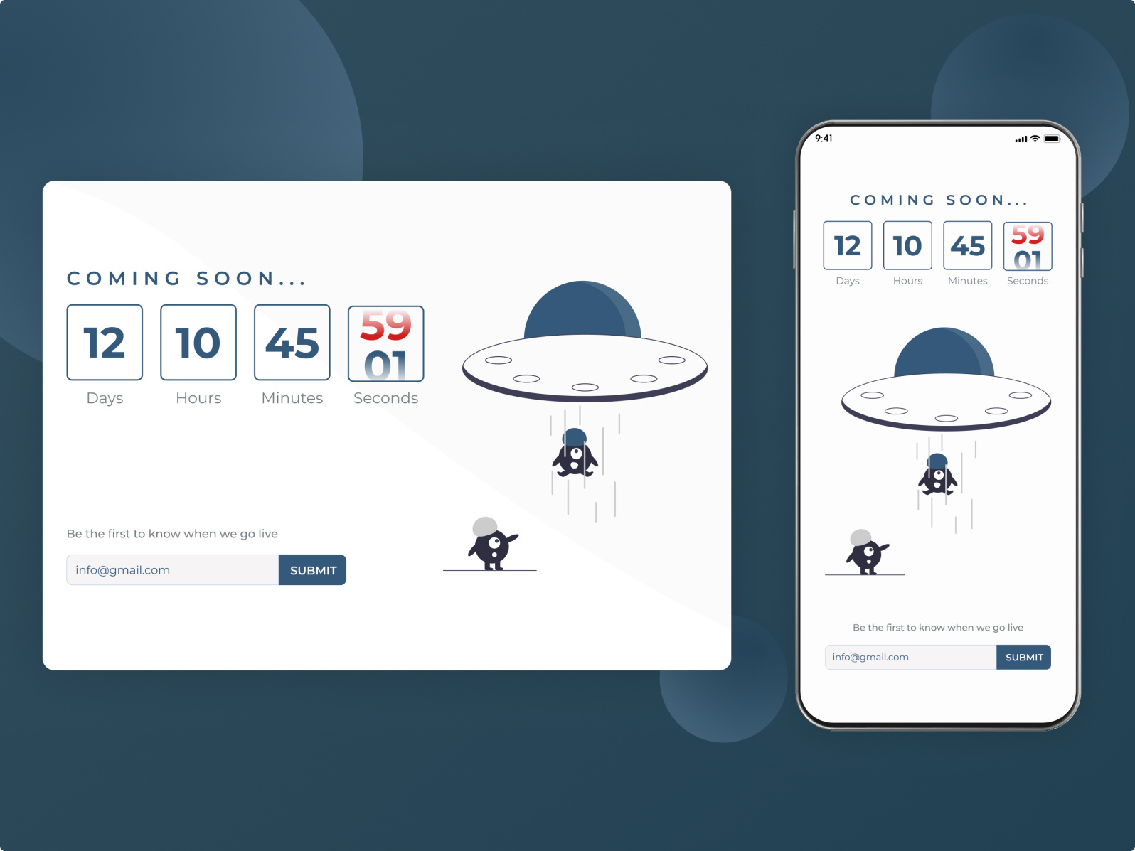 Countdown Timer - Coming Soon Page by Ahmad Nawaz Ali on Dribbble