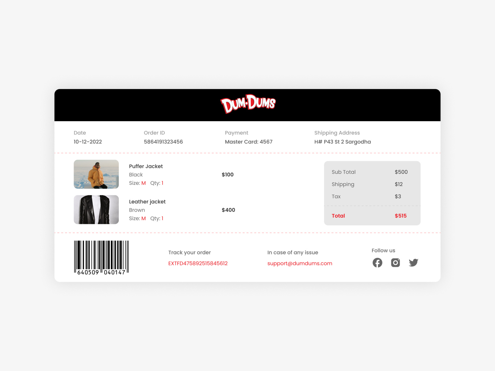 Email Receipt Design by Ahmad Nawaz Ali on Dribbble