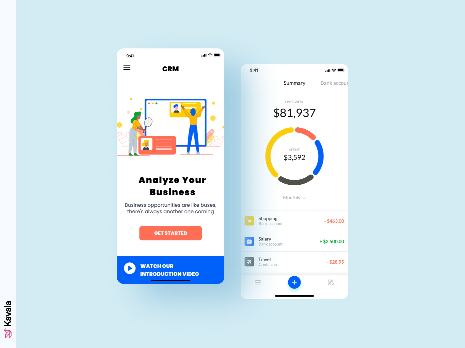 Business app by Kavala on Dribbble
