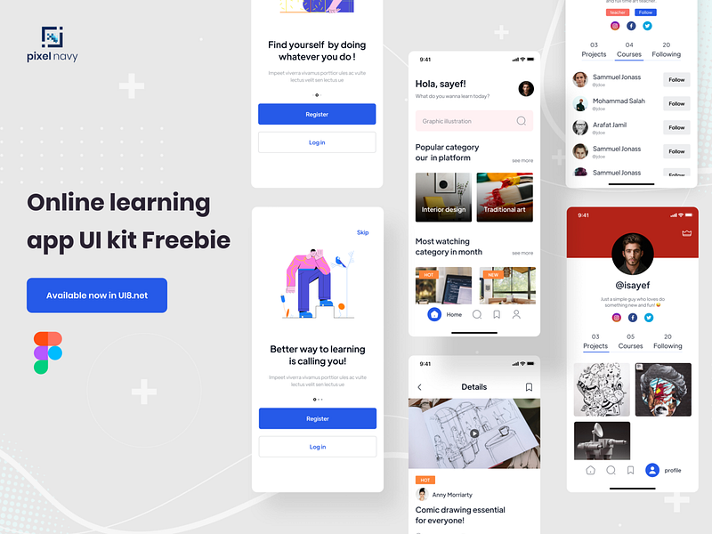 Online learning app by Sayef Mahmud for Pixel Navy Agency on Dribbble