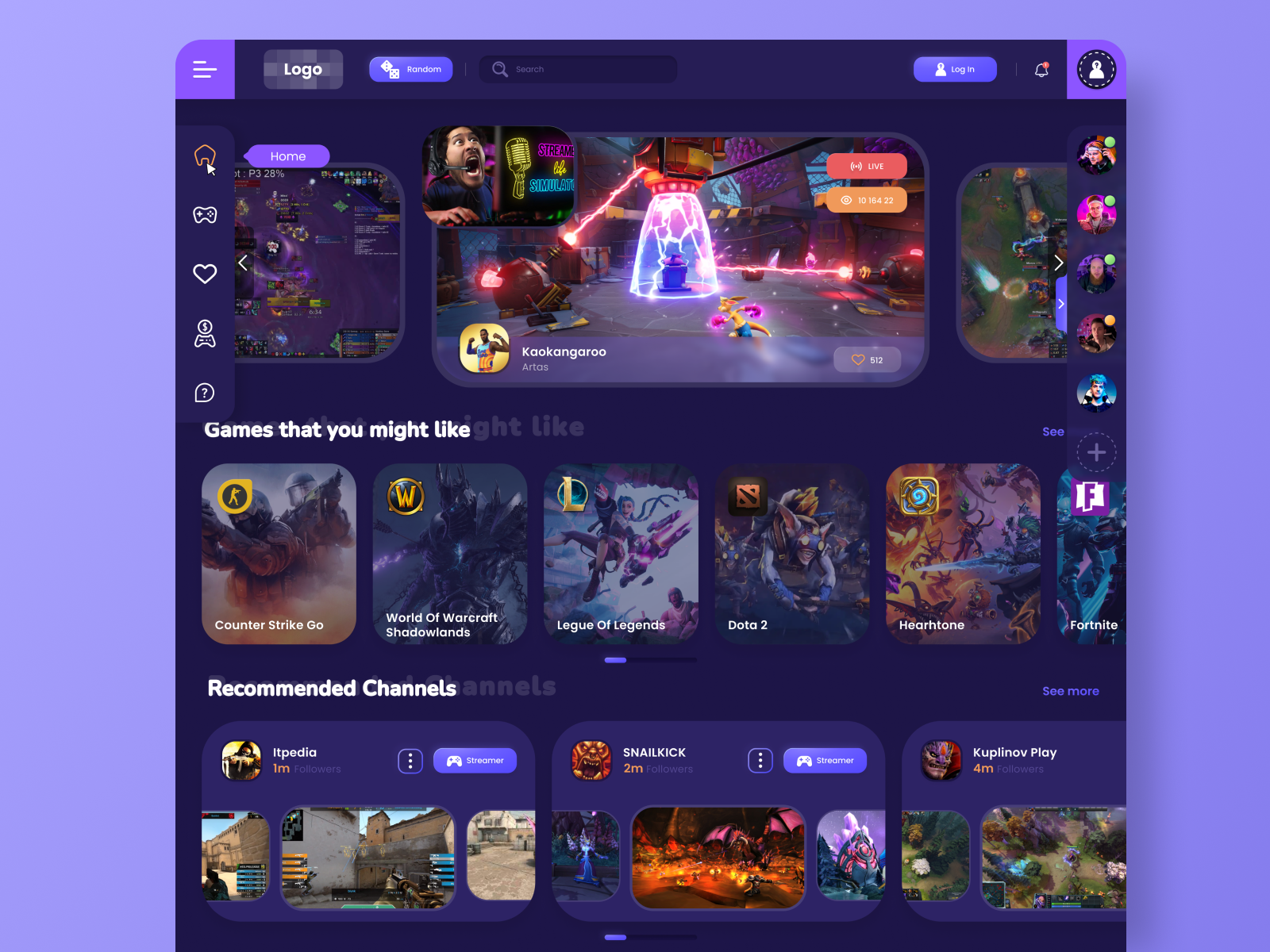 Streaming platform UI concept (Desktop) 🎮 by Ilya Veremeev on Dribbble