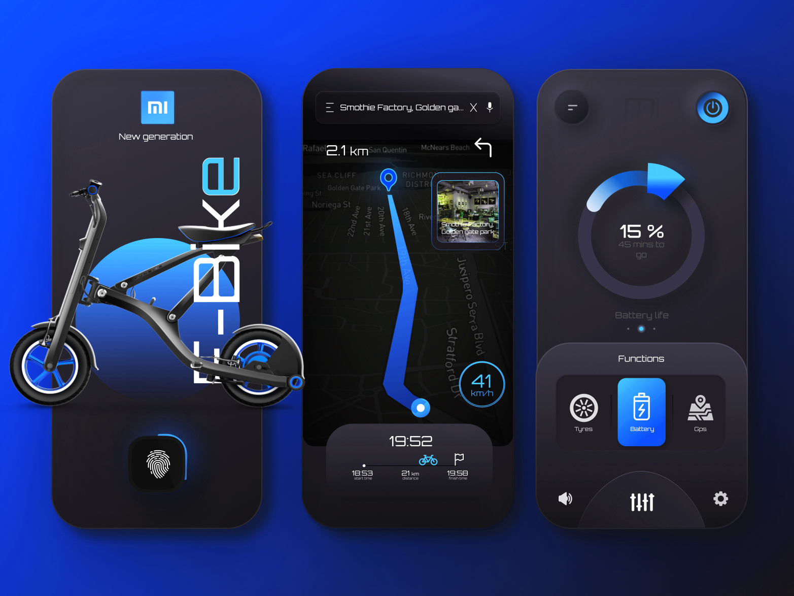 Xiaomi smart bike App by Martin Milenkovski on Dribbble