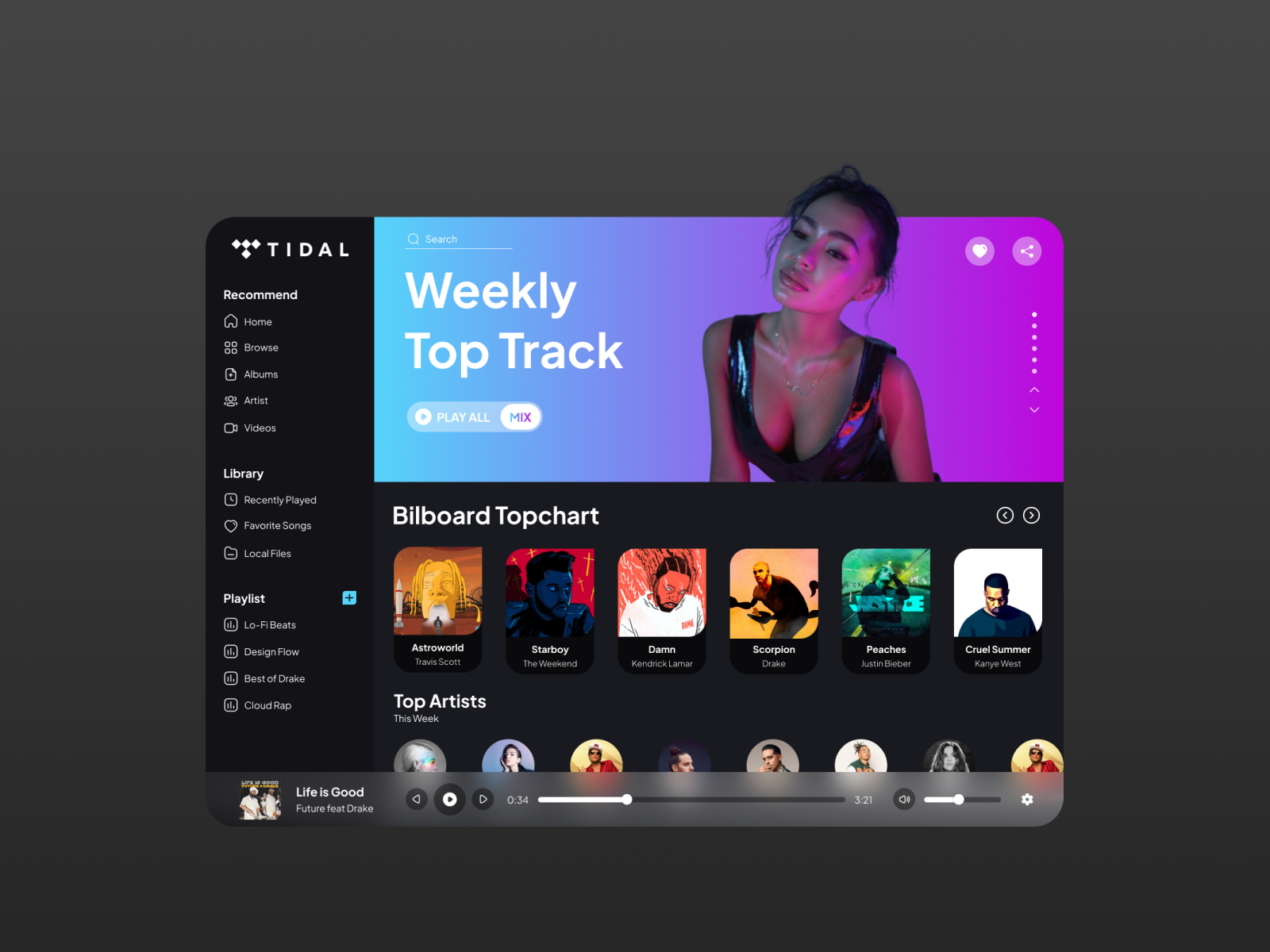 Tidal Redesign by Nikola Arsovski on Dribbble